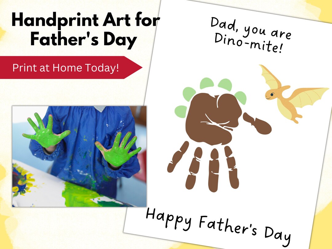 Handprint Art for Dad Printable Handprint Keepsake Gift Fathers Day ...