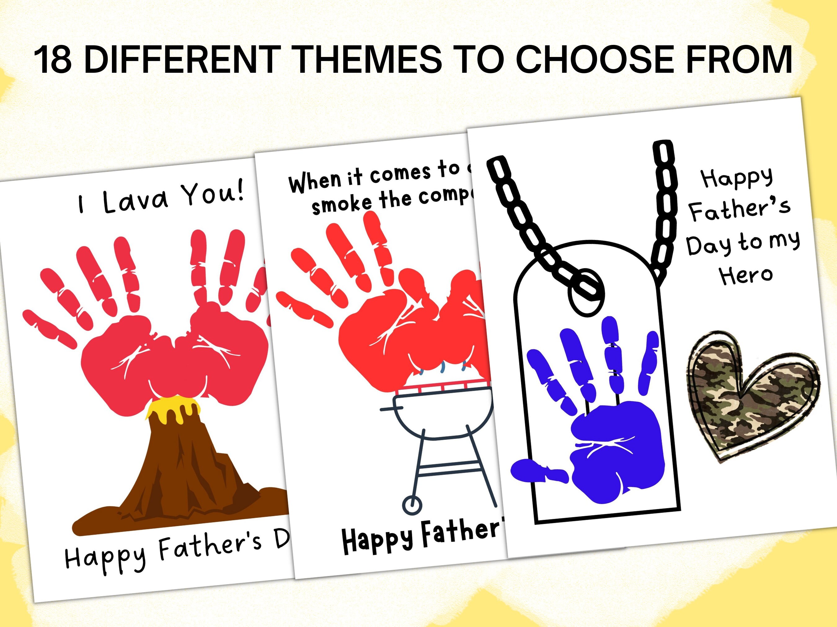 Printable Handprint Keepsake Gifts Printable Fathers Day Sentimental ...