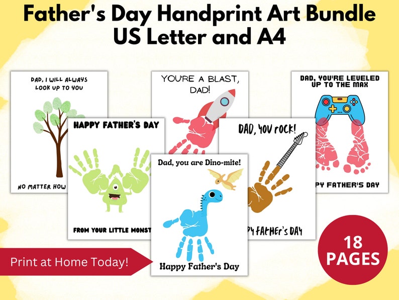 Printable Handprint Keepsake Gifts Printable Fathers Day Sentimental ...