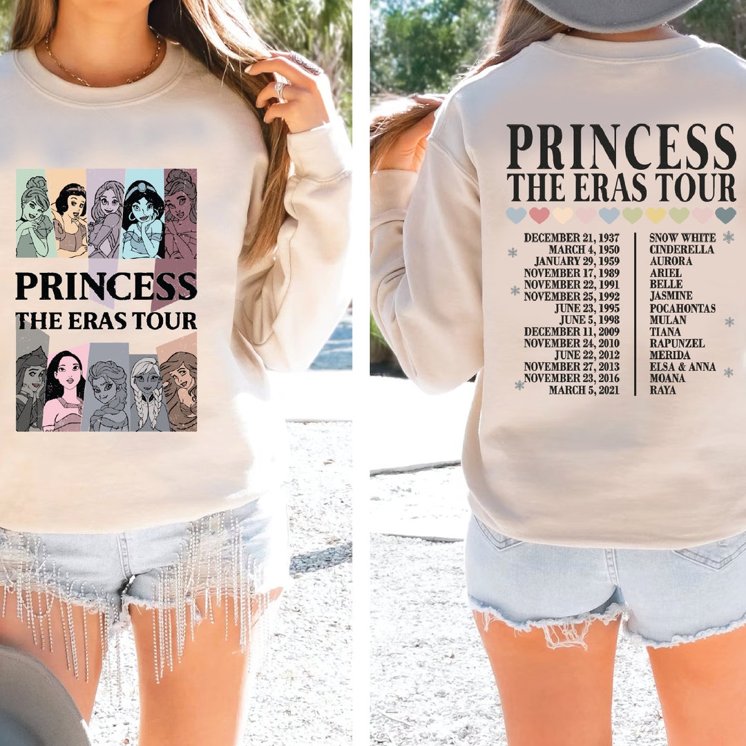 Princess Eras Tour Sweatshirt and Hoodie, Disney Princesses Sweater ...