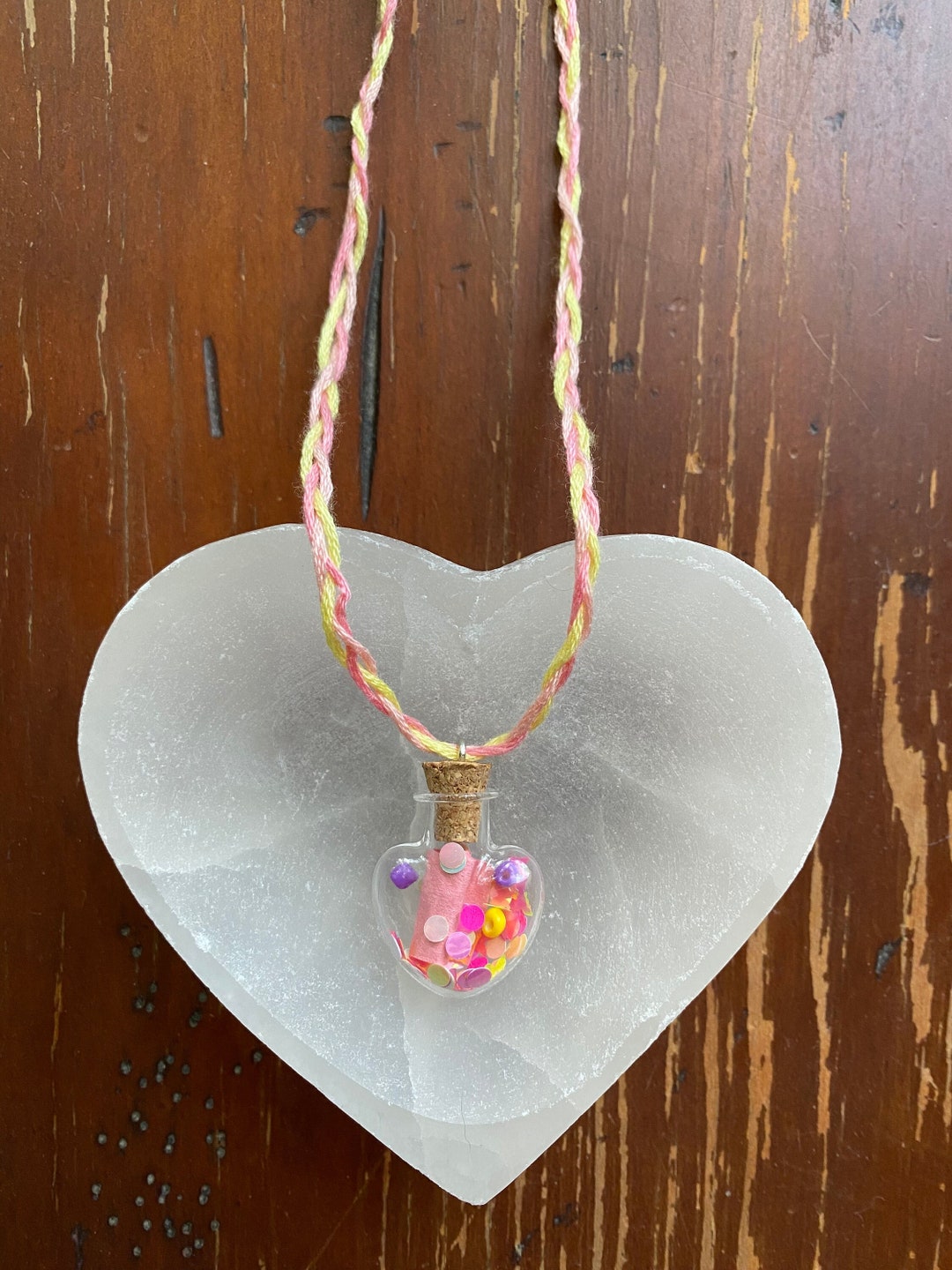 Heart- Shaped Message in a Bottle Necklace - Etsy
