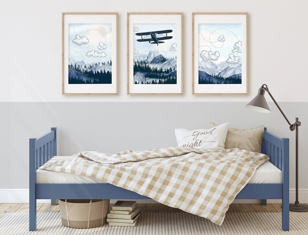Plane Prints Set of 3, Airplane Wall Art, Airplane Decor, Plane Decor ...