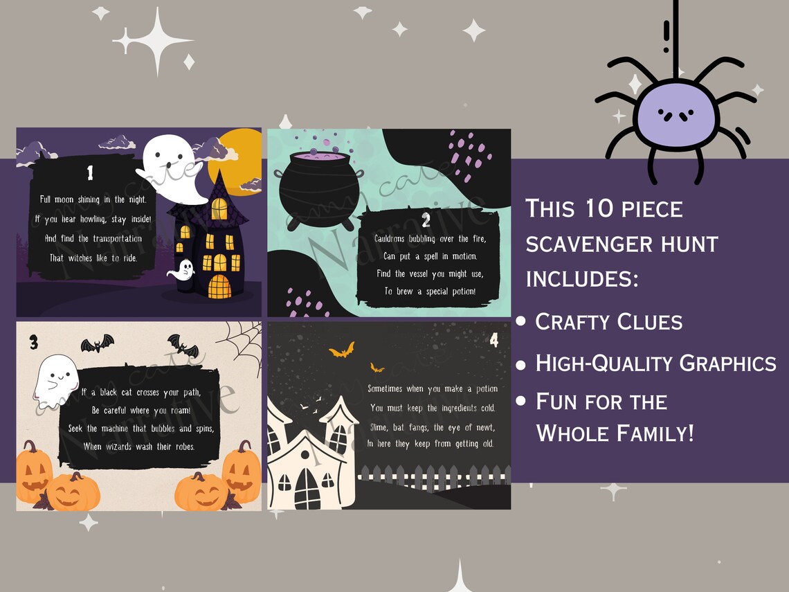 Printable Halloween Scavenger Hunt, Halloween Party Game, Jack O ...