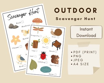 Nature Scavenger Hunt Bundle for Kids Printable Instant - Etsy