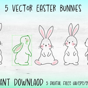 Easter Bunny SVG Clipart - Png Instant Download for DIY Crafts and Home ...