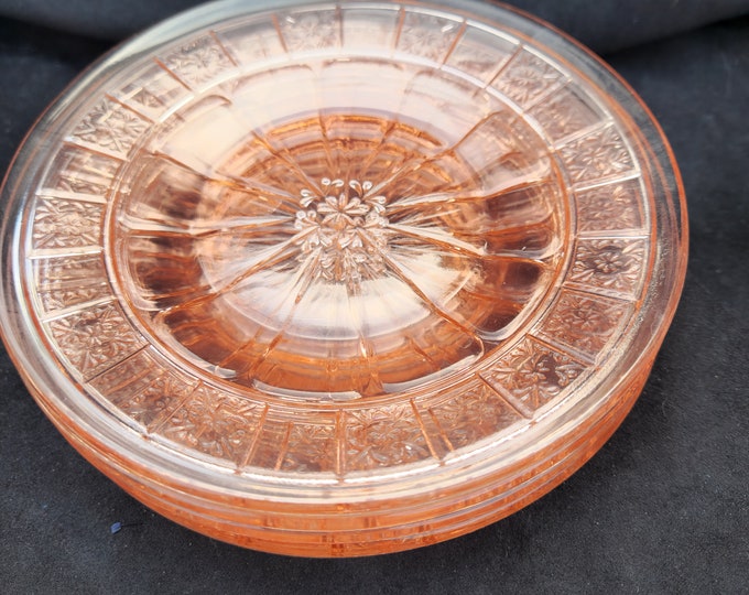 Vintage Pink Glass Depression Glass Square Plate - Etsy