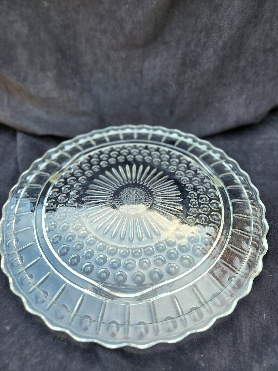 White Depression Glass Footed Cake Stand - Etsy