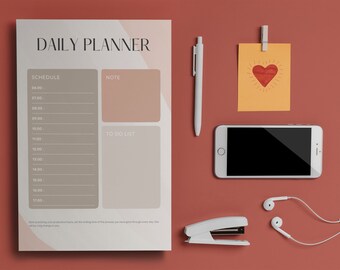 Minimalist Daily Planner Printable and Digital Download. Daily to Do ...
