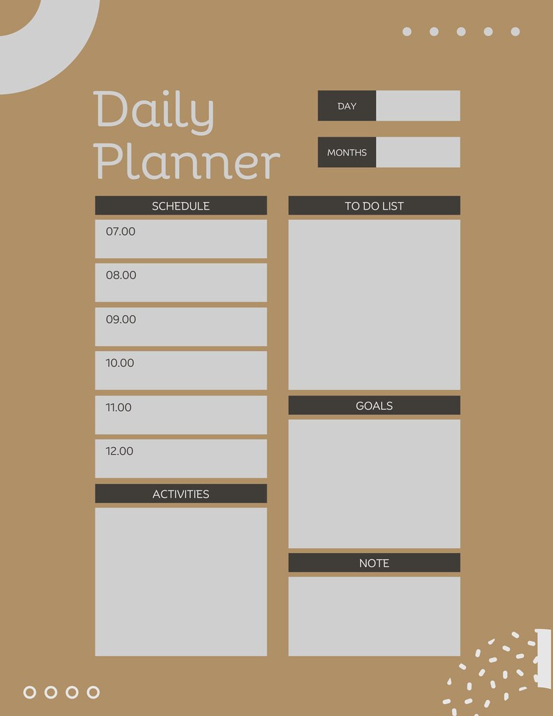 Minimalist Daily Planner Printable and Digital Download. Daily to Do ...