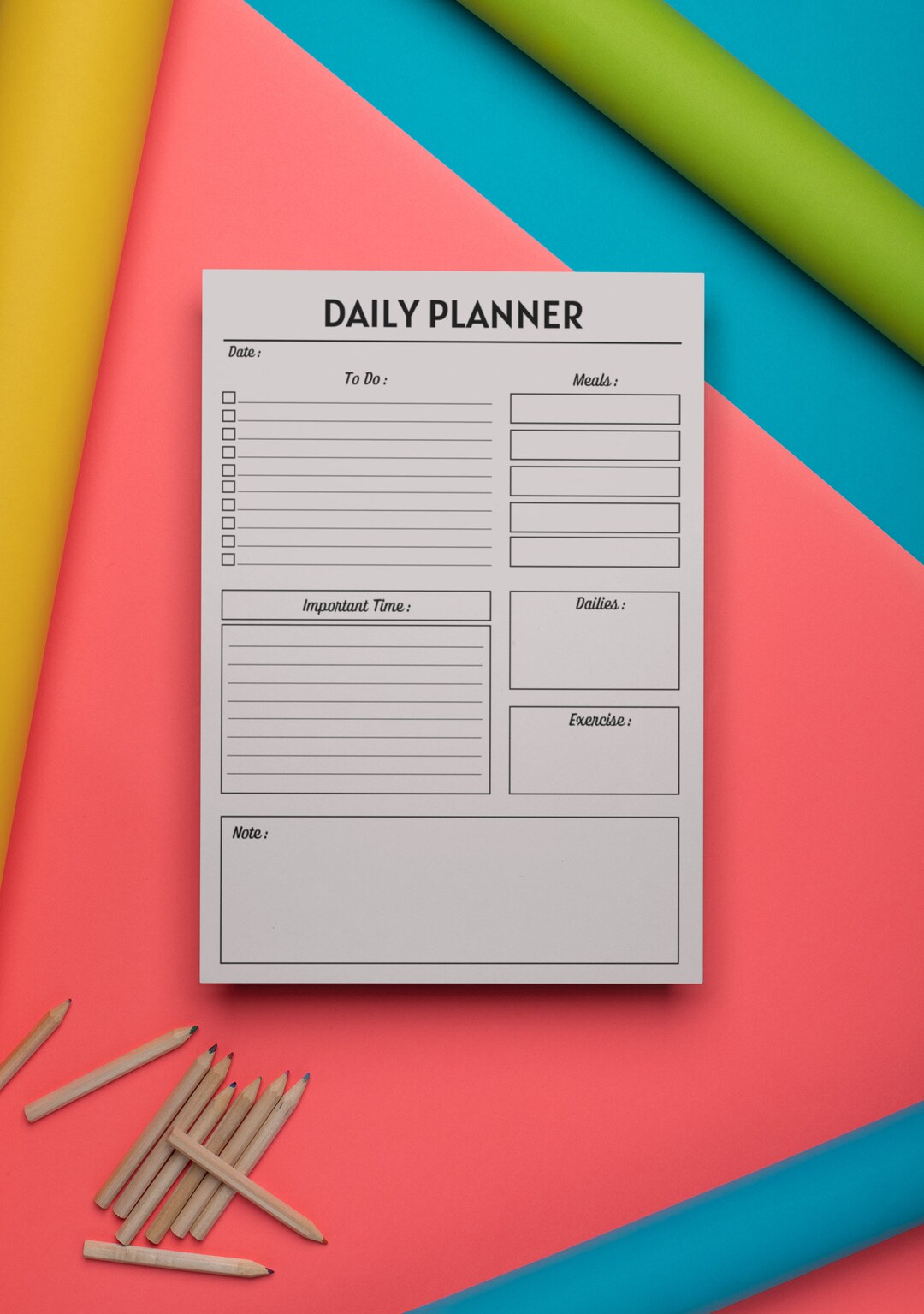 Minimalist Daily Planner Printable and Digital Download. Daily to Do ...
