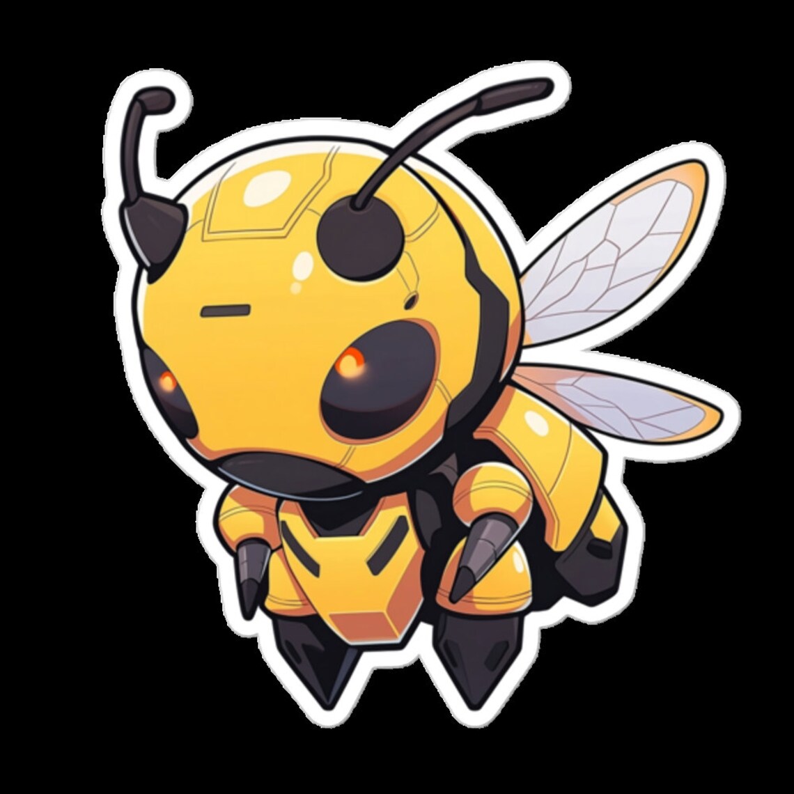 Robo Bee Sticker - Etsy