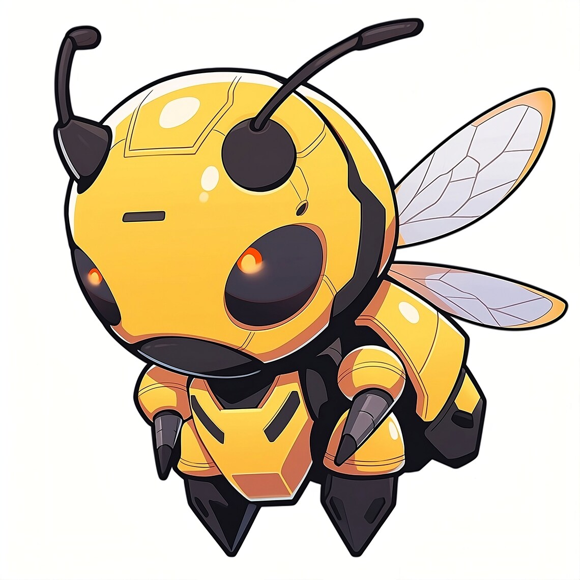 Robo Bee Sticker - Etsy