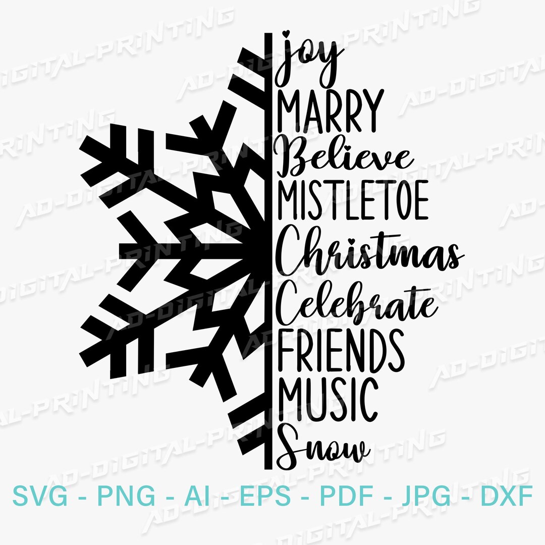 Snowflakes SVG, Christmas Quotes SVG, Merry Christmas Svg, Hand ...