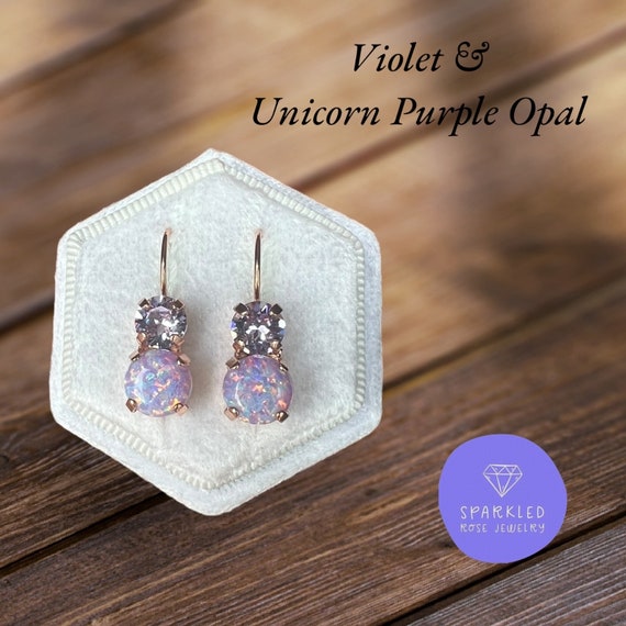 Opal unicorn earrings store