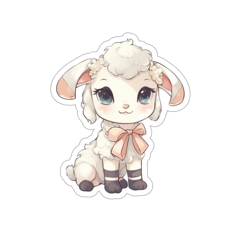 Cute Anime Style Lamb Sticker [print] | Sheep Sticker | Kawaii Animal ...