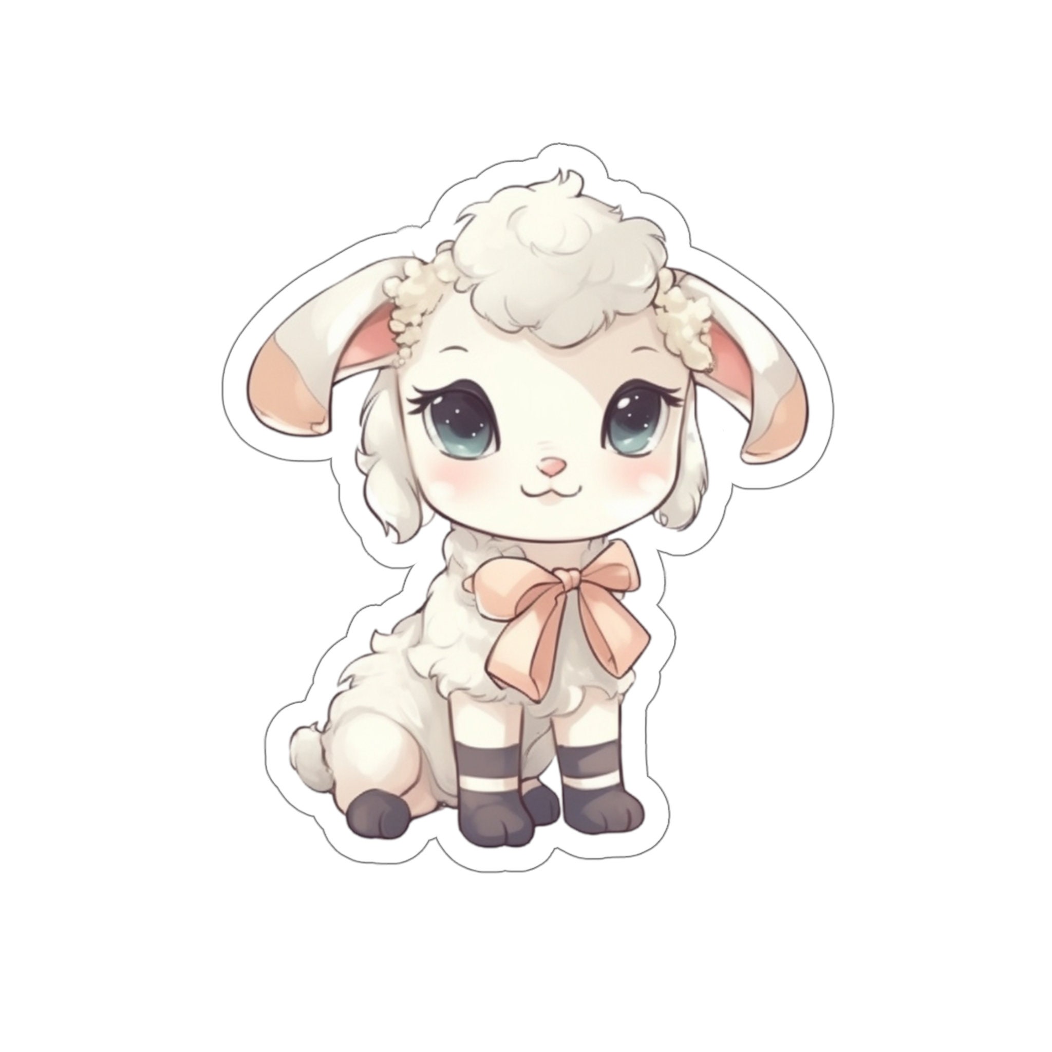 Cute Anime Style Lamb Sticker [print] | Sheep Sticker | Kawaii Animal ...