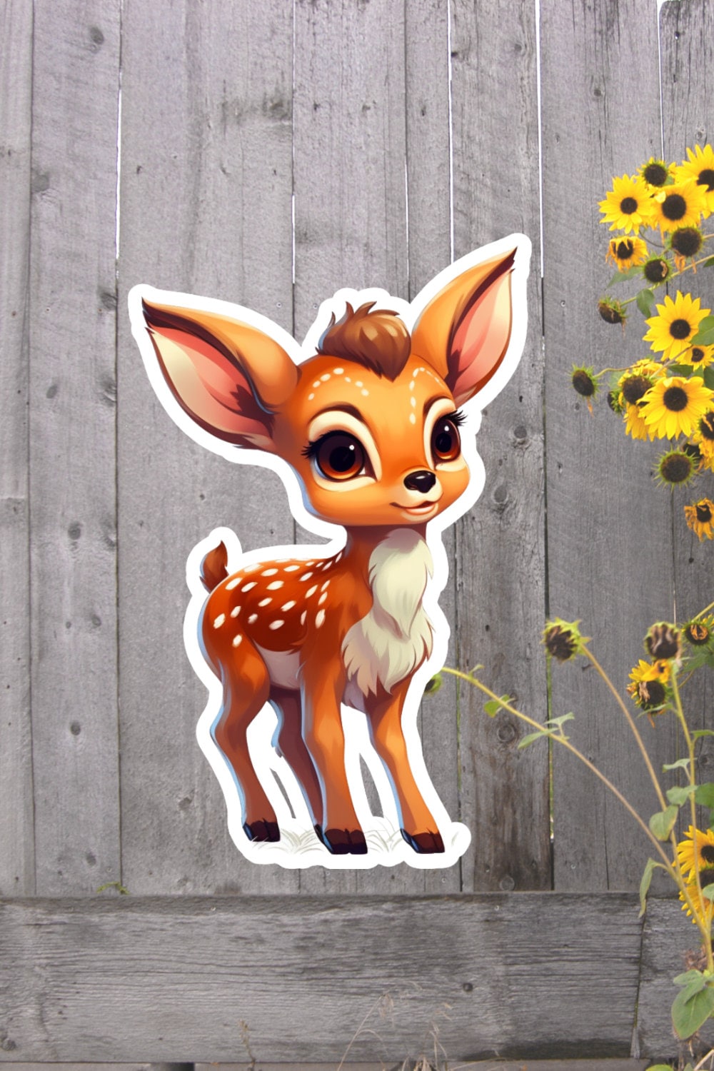 Young Deer Sticker Print Kawaii Animal Stickers Deer Sticker Fawn Chibi ...