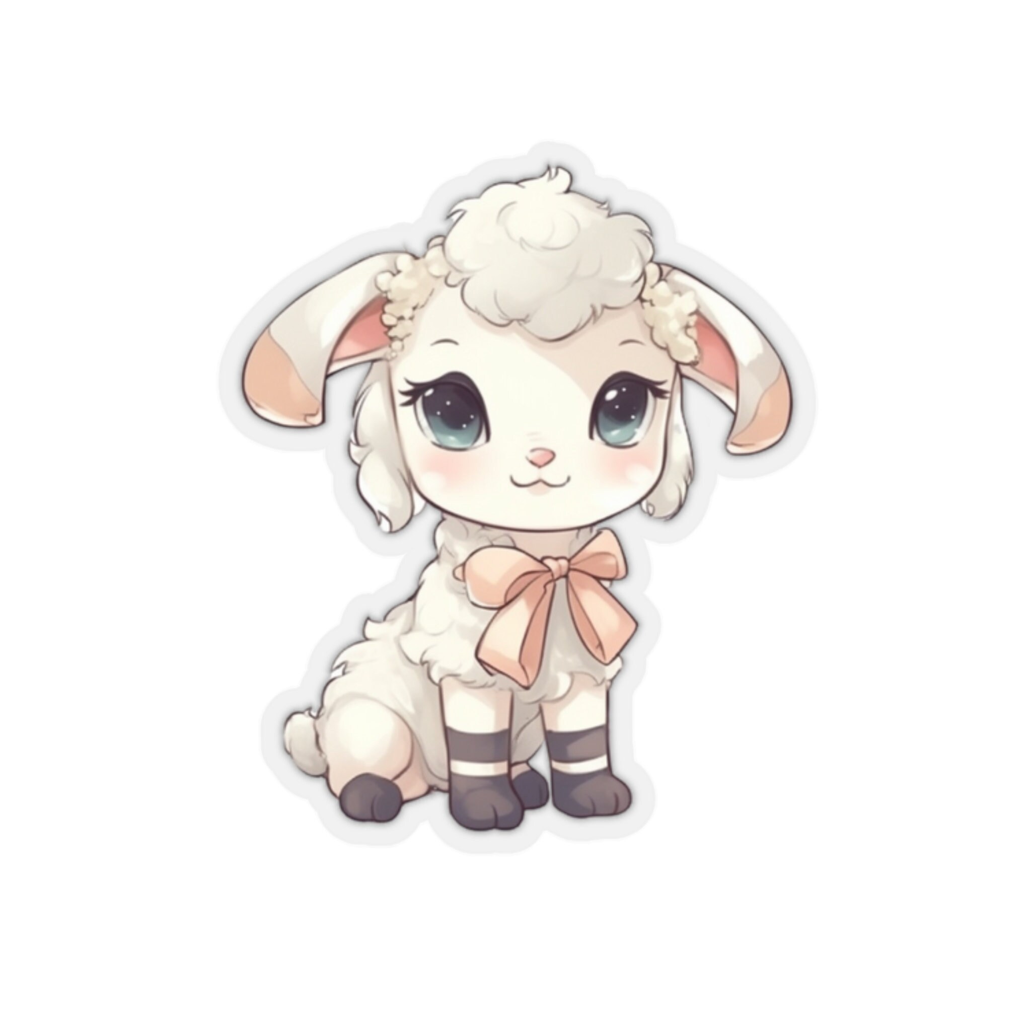 Cute Anime Style Lamb Sticker [print] | Sheep Sticker | Kawaii Animal ...