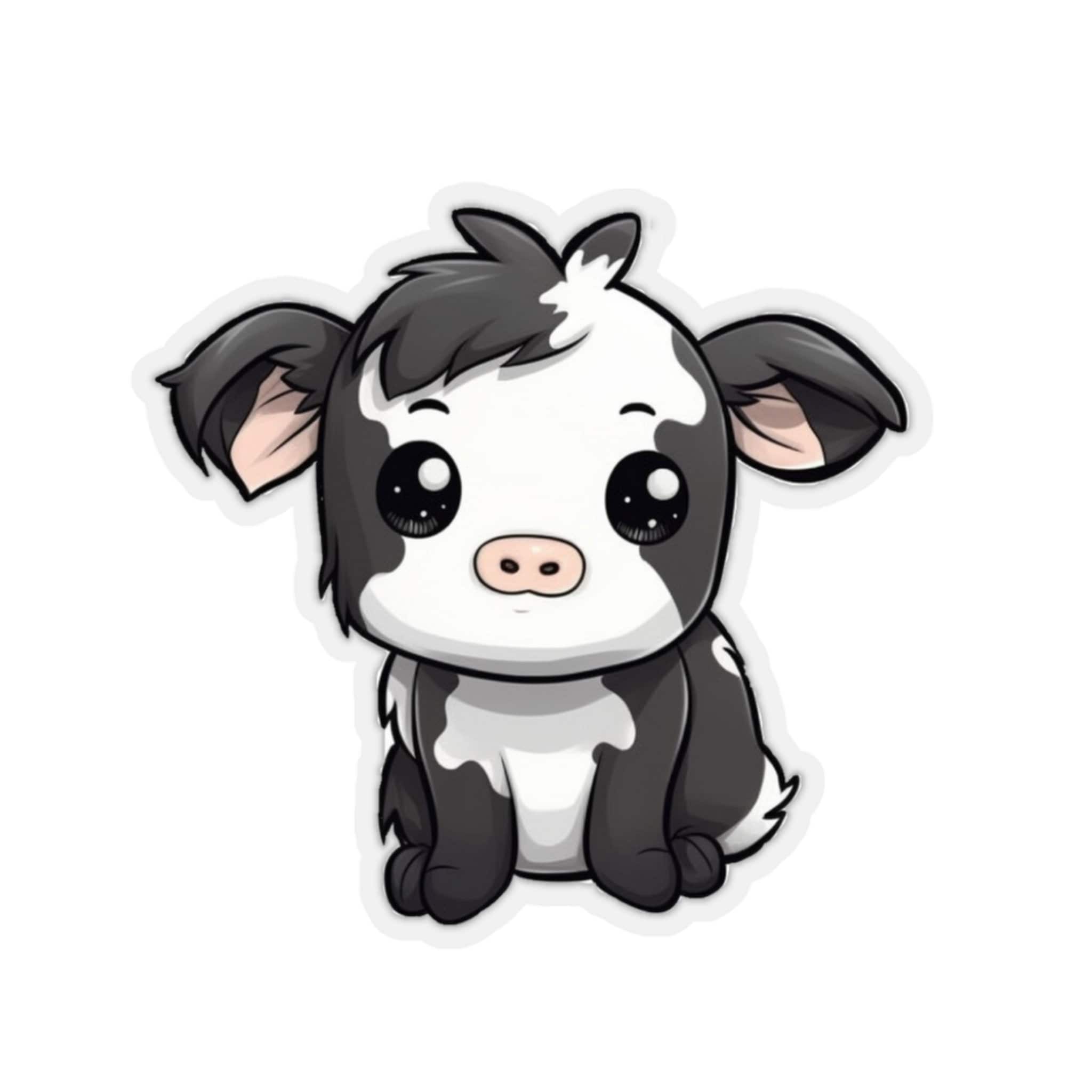 Cute Baby Cow Sticker [print] | Laptop Stickers | Water Bottle Stickers ...