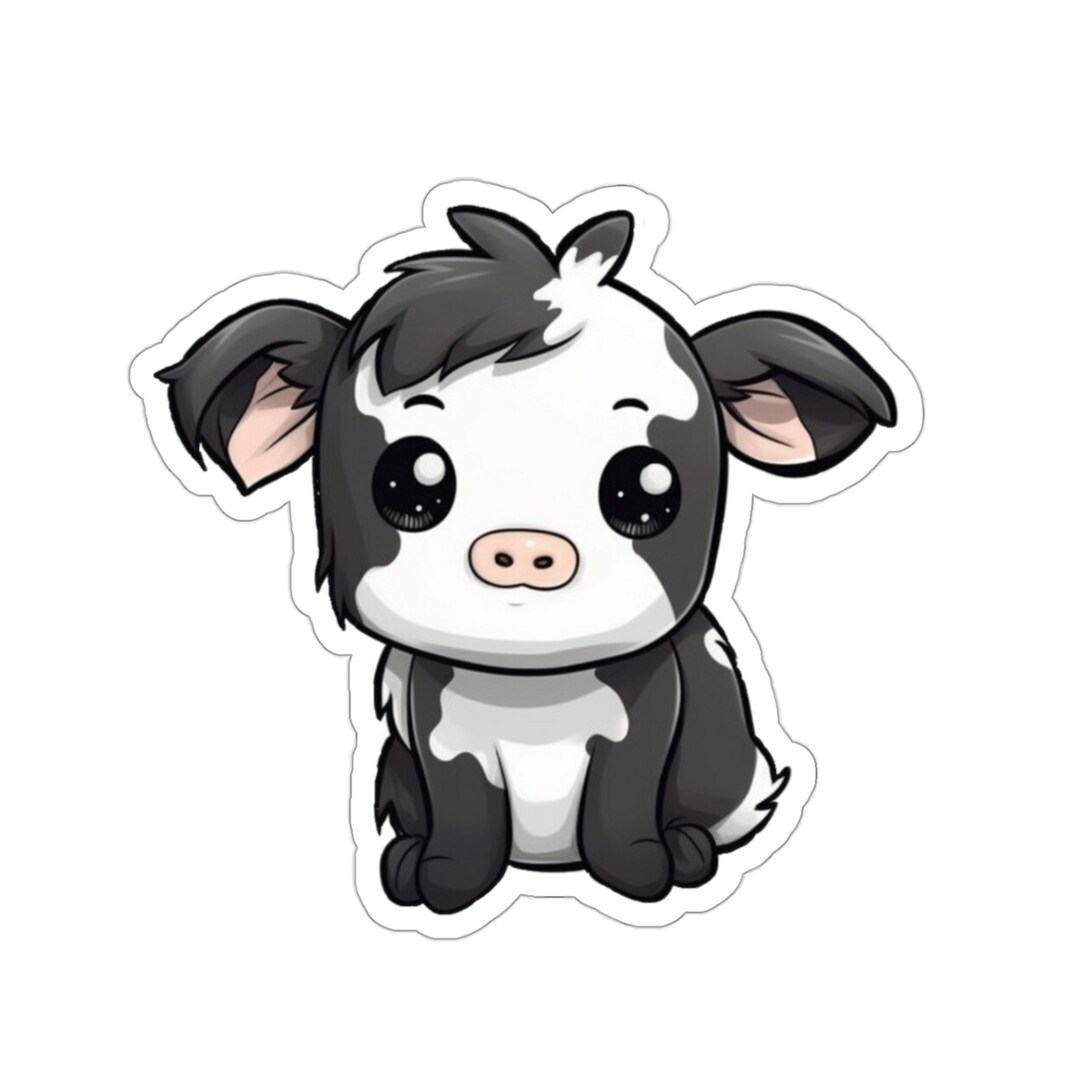 Cute Baby Cow Sticker [print] | Laptop Stickers | Water Bottle Stickers ...