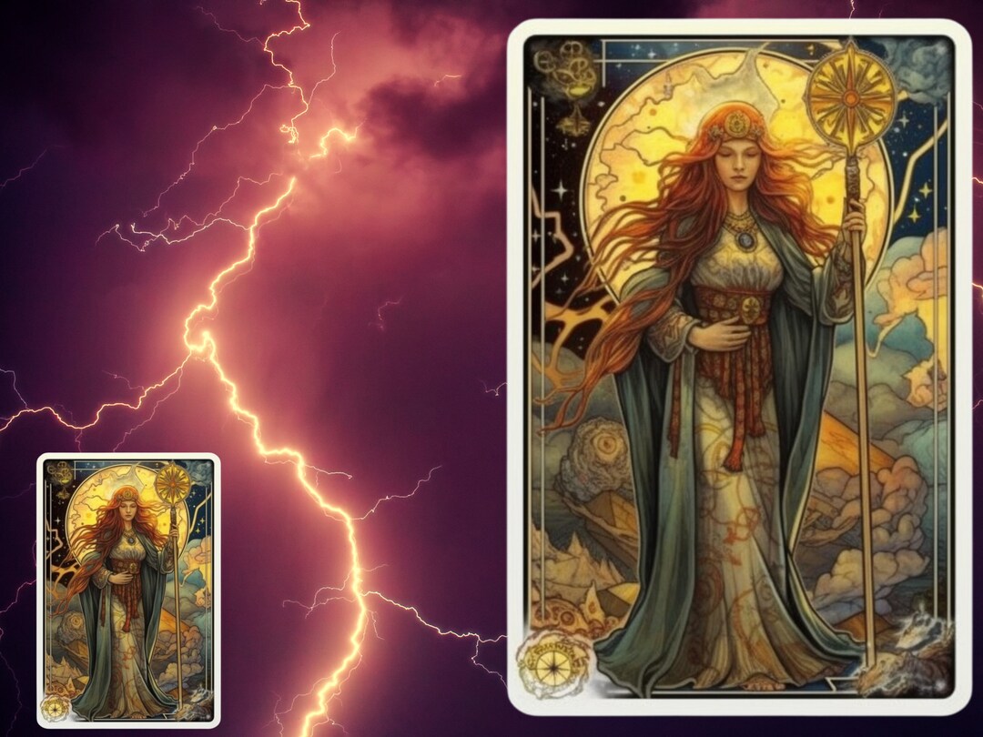 Lightning Goddess Tarot Card Sticker - Etsy