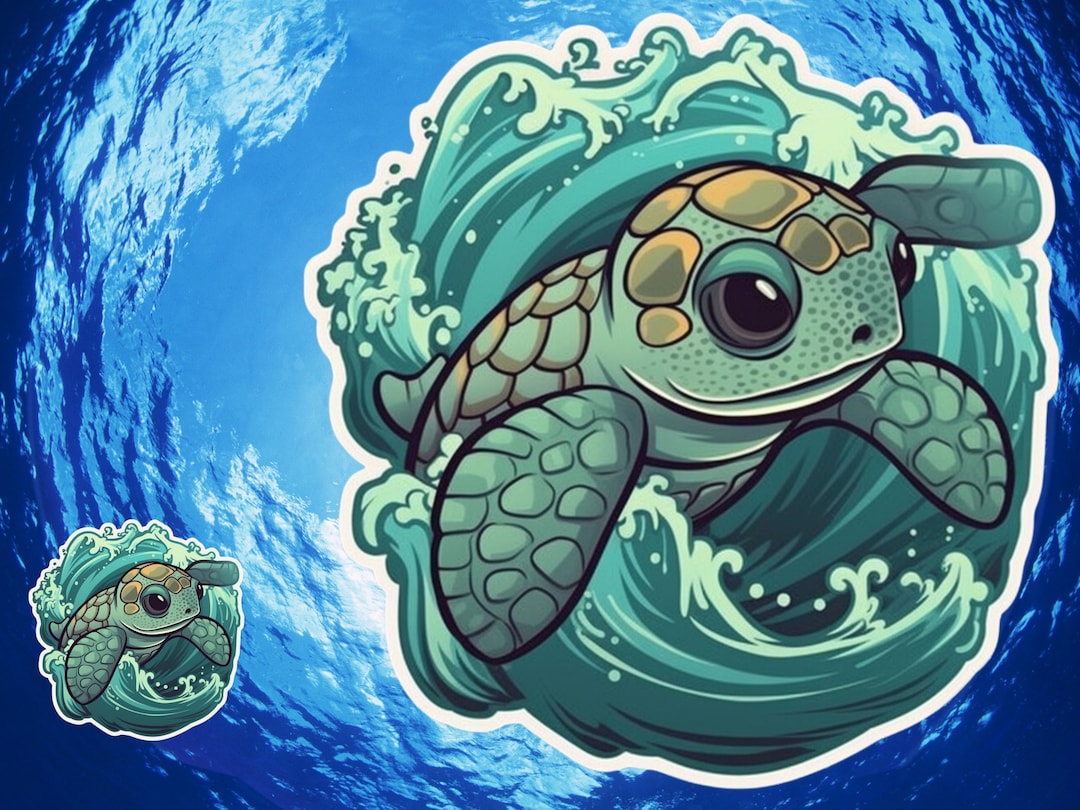 Cute Sea Turtle Sticker - Etsy
