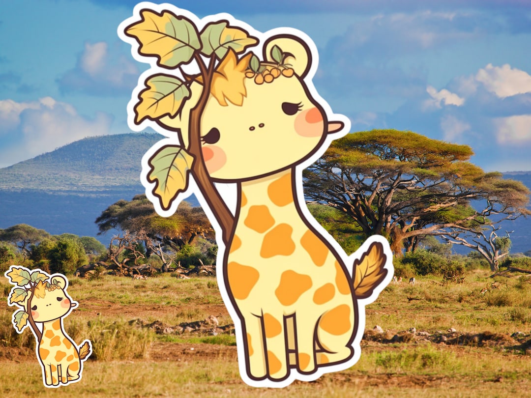 Cute Chibi Style Giraffe Sticker - Etsy