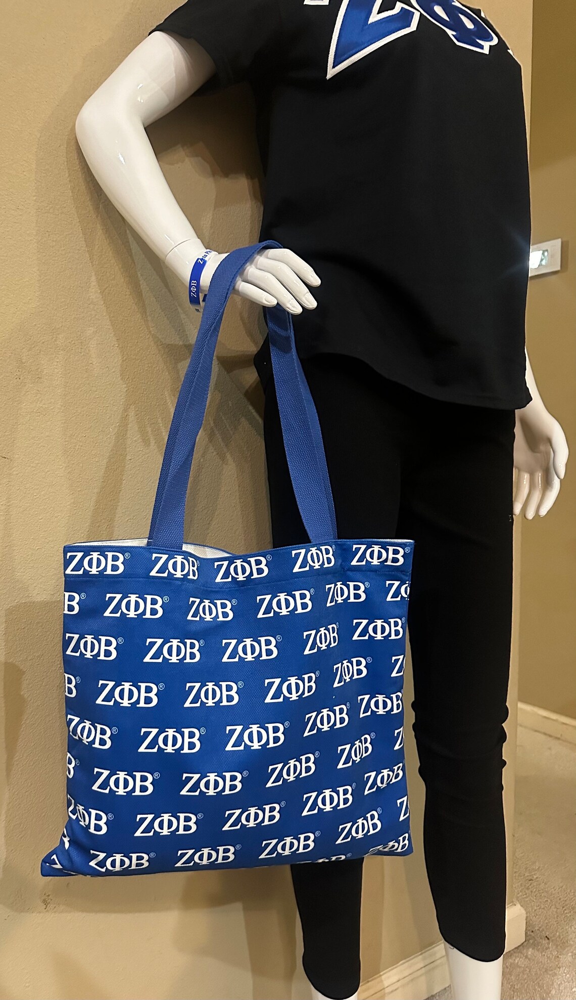 Zeta Phi Beta Fashion Tote Bag With Inside Pocket & Snap Closure. Sale ...