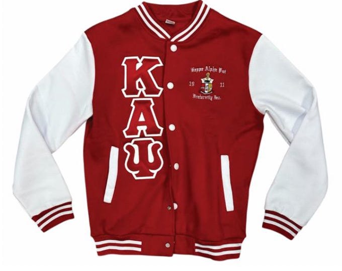 Kappa Alpha Psi - Custom Option Soft Cotton Varsity Jacket With ...