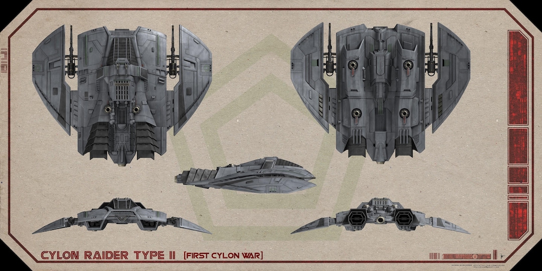1/24 Studio Scale Battlestar Galactica Blood and Chrome Cylon Raider 3D ...
