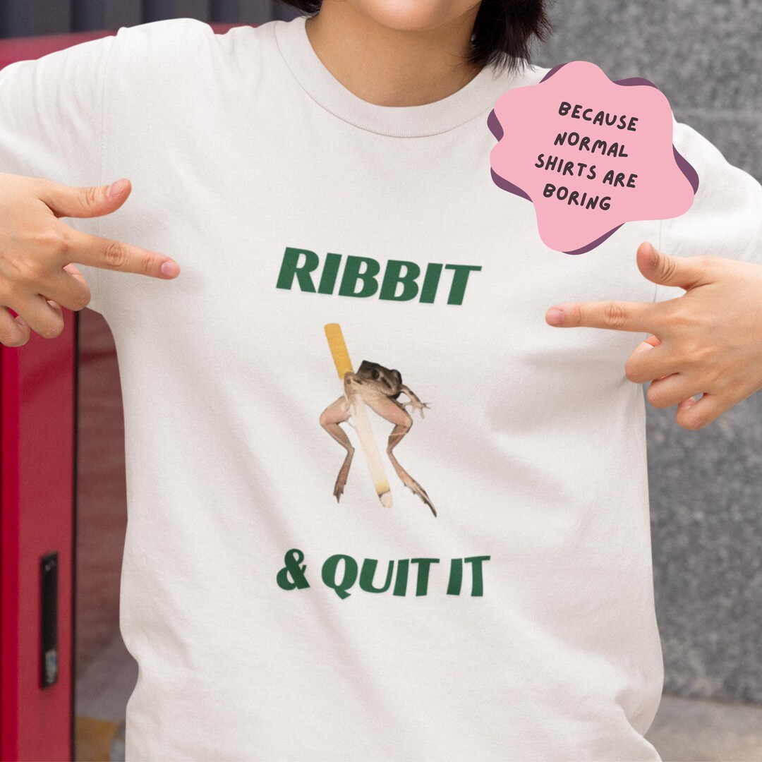 Ribbit and Quit It Weirdcore Frog Meme Shirt - Etsy
