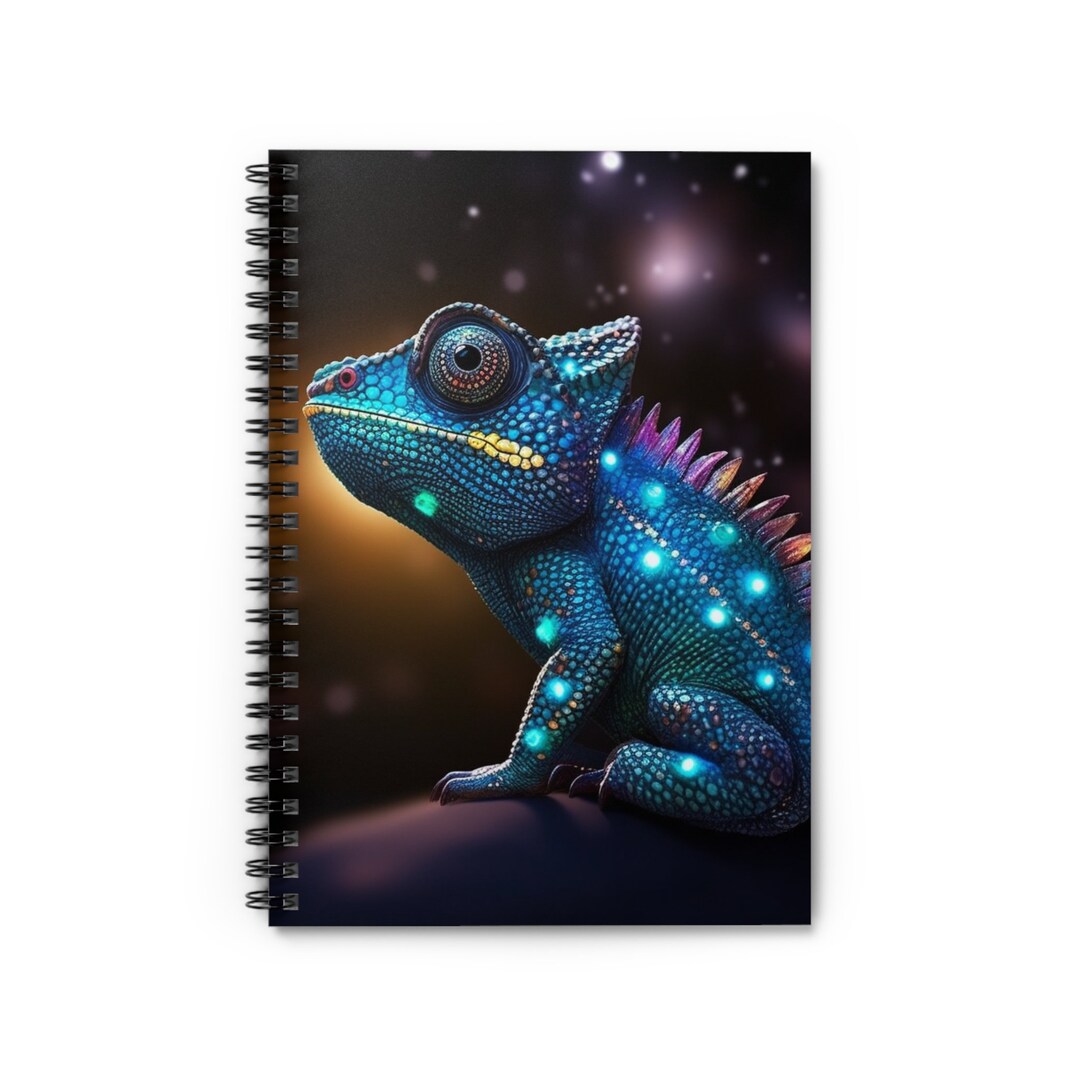 Cosmic Critters Starlight Chameleon Spiral Notebook Ruled - Etsy
