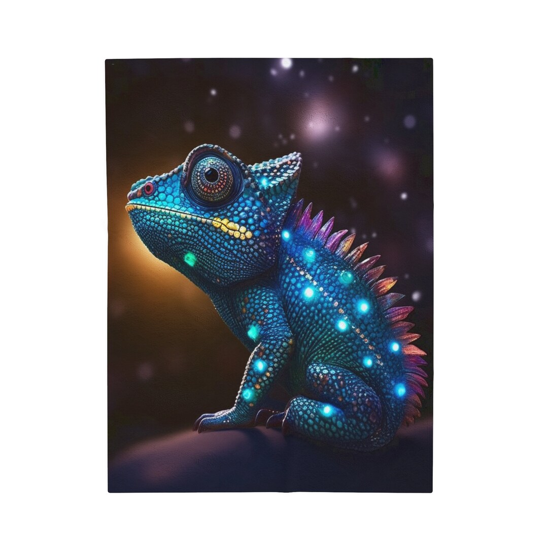 Cosmic Critters Starlight Chameleon Velveteen Plush Blanket - Etsy