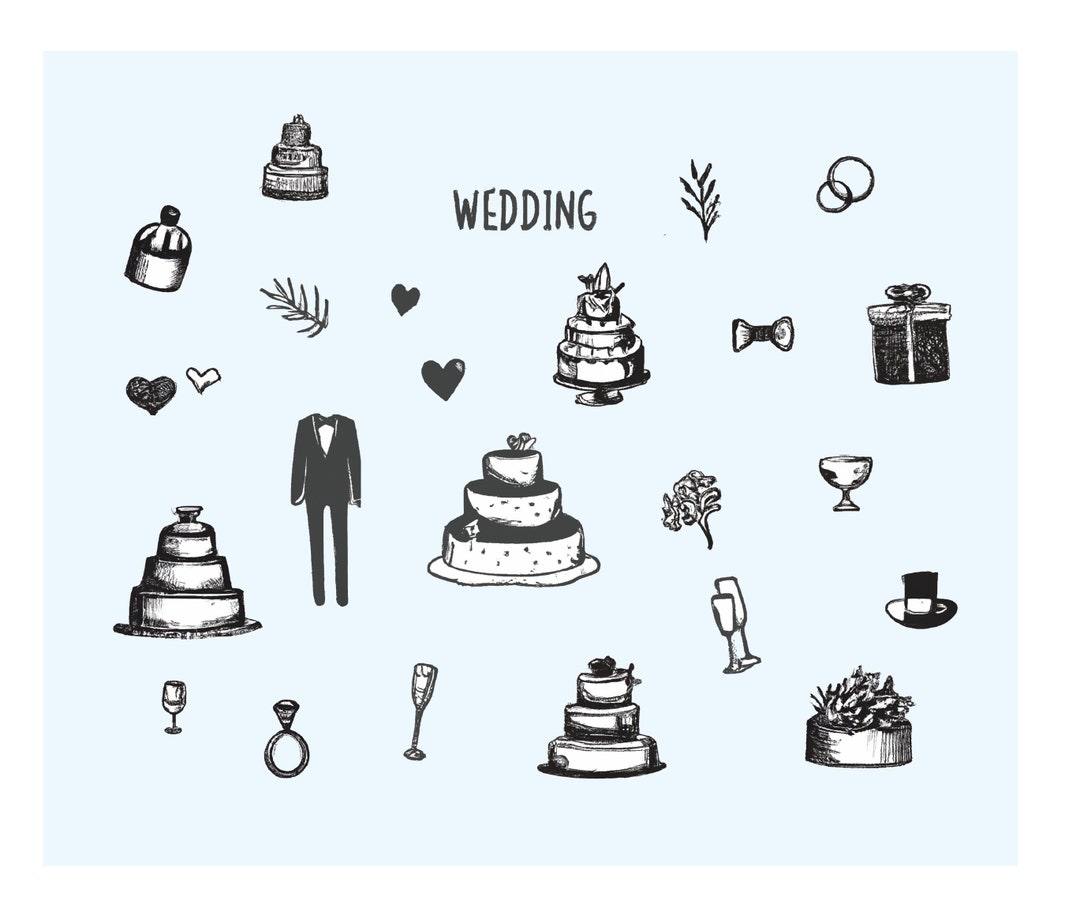 Wedding Clipart Set- 24 PNG, 300 DPI, Without Background, Printable - Etsy