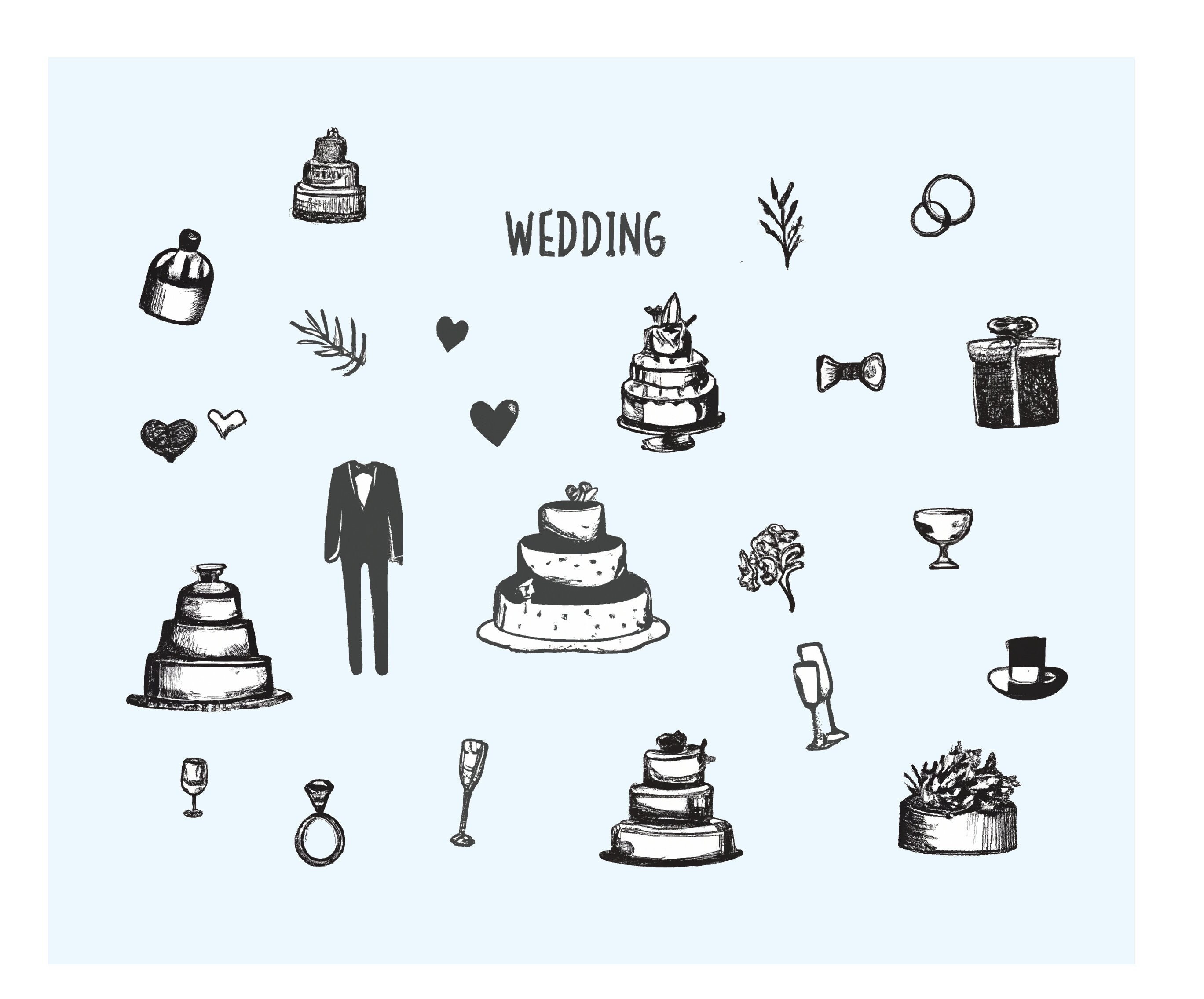 Wedding Clipart Set- 24 PNG, 300 DPI, Without Background, Printable - Etsy