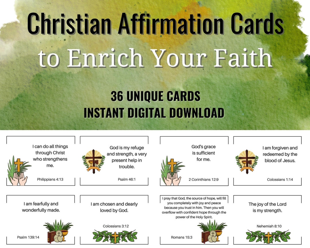 36 Christian Affirmation Cards to Enrich Your Faith, Printable ...