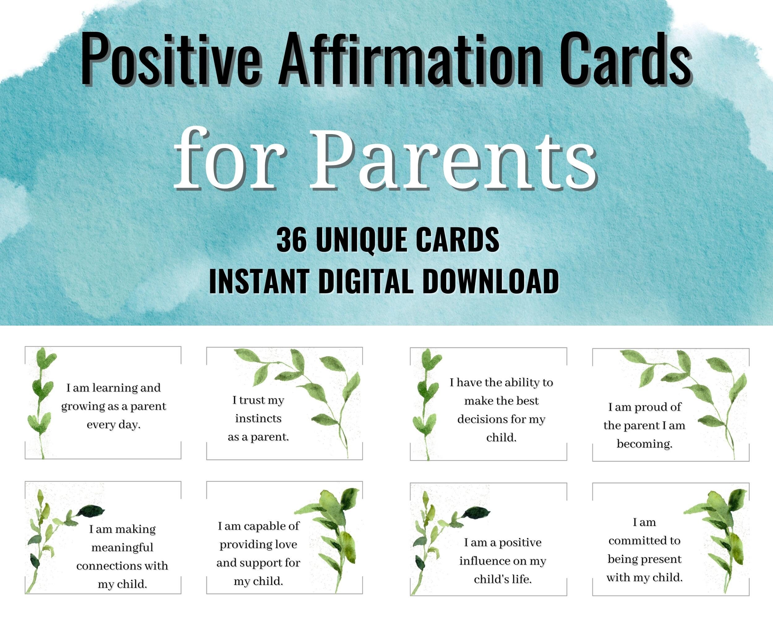 36 Affirmation Cards for Parents, Printable Affirmation Cards ...
