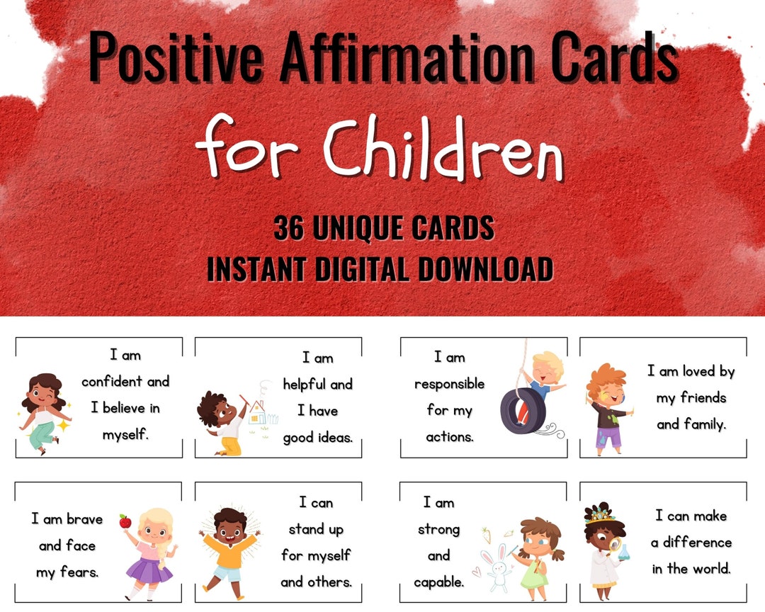 36 Affirmation Cards for Children: Positive Quote Manifestation Deck ...