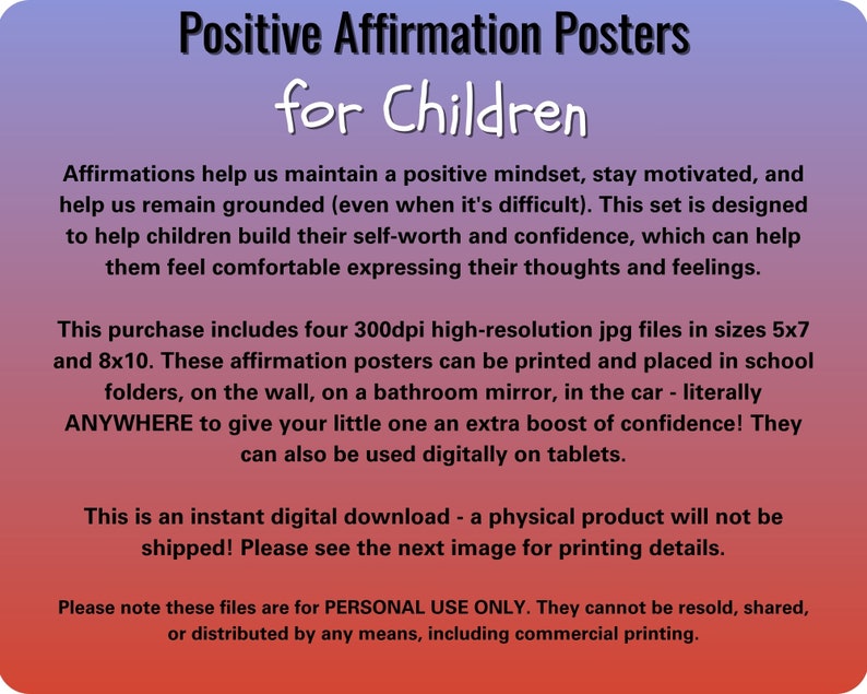 Affirmation Posters for Children: Positive Planet Quotes (digital ...