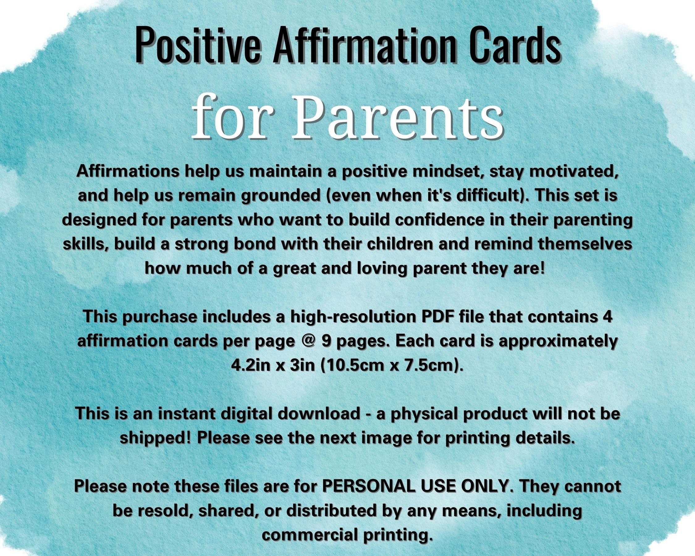 Parent Affirmation Cards: 36 Positive Quote Cards (digital Download) - Etsy