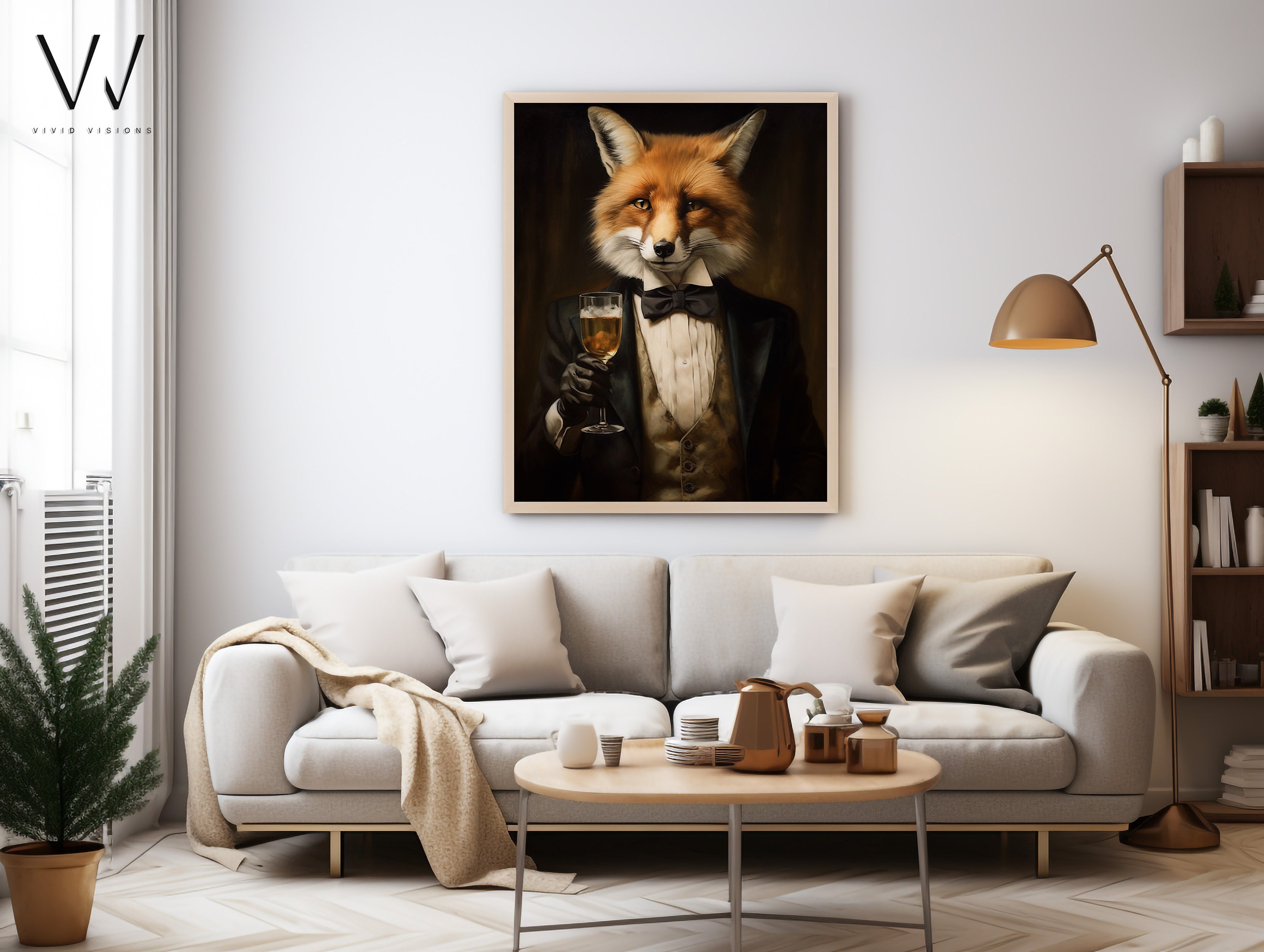 Victorian Fox Portrait - Gothic Canvas Wall Art - Renaissance Painting ...