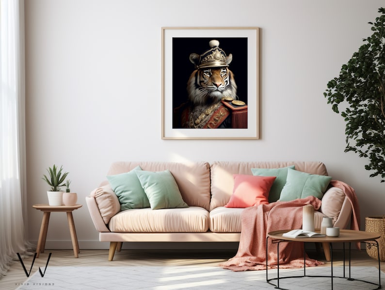 Victorian Tiger Portrait - Gothic Canvas Wall Art - Renaissance ...