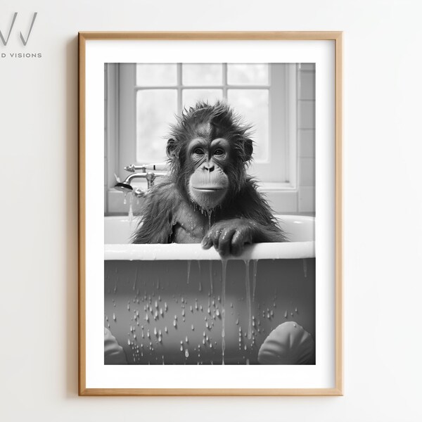 Monkey Tub Art - Etsy