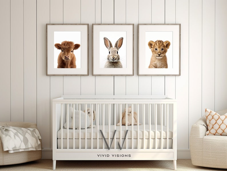 Adorable Baby Animals, Bundle of 3 Baby Animal, Nursery Decor, Children ...