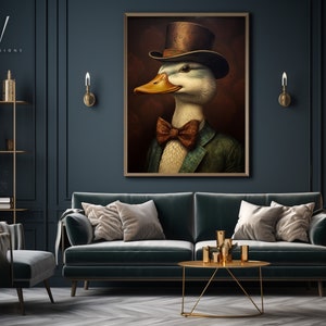 Victorian Duck Portrait - Gothic Canvas Wall Art - Renaissance Painting ...