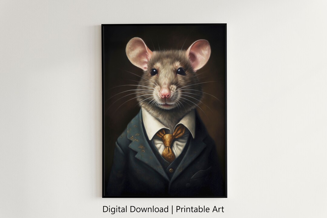 Vintage Aristocratic Mouse Portrait - Unique Renaissance Painting ...