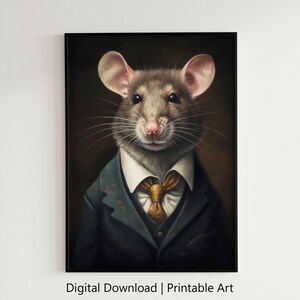 Vintage Aristocratic Mouse Portrait - Unique Renaissance Painting ...