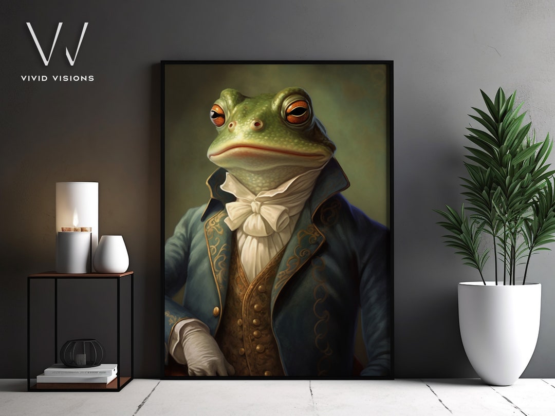 Victorian Frog Portrait - Gothic Canvas Wall Art - Renaissance Painting ...