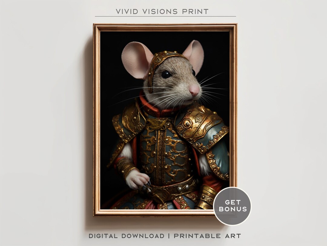 Victorian Mouse Portrait - Gothic Canvas Wall Art, Renaissance Painting ...