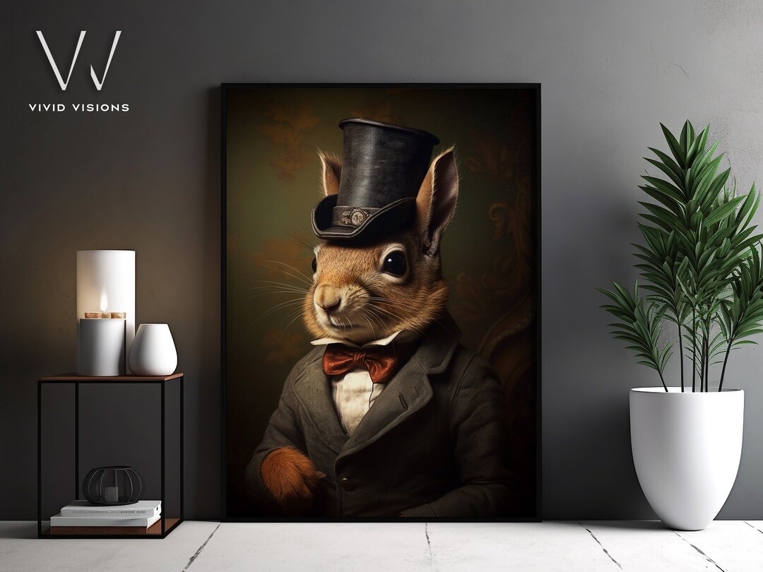 Victorian Red Squirrel Portrait - Gothic Canvas Wall Art, Renaissance ...